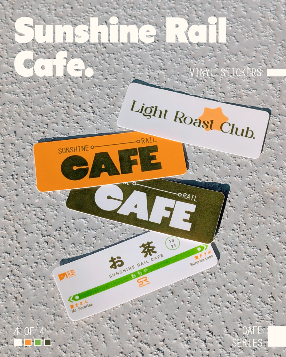 Sunshine Rail Cafe Vinyl Sticker Set – ONIONLABS Store